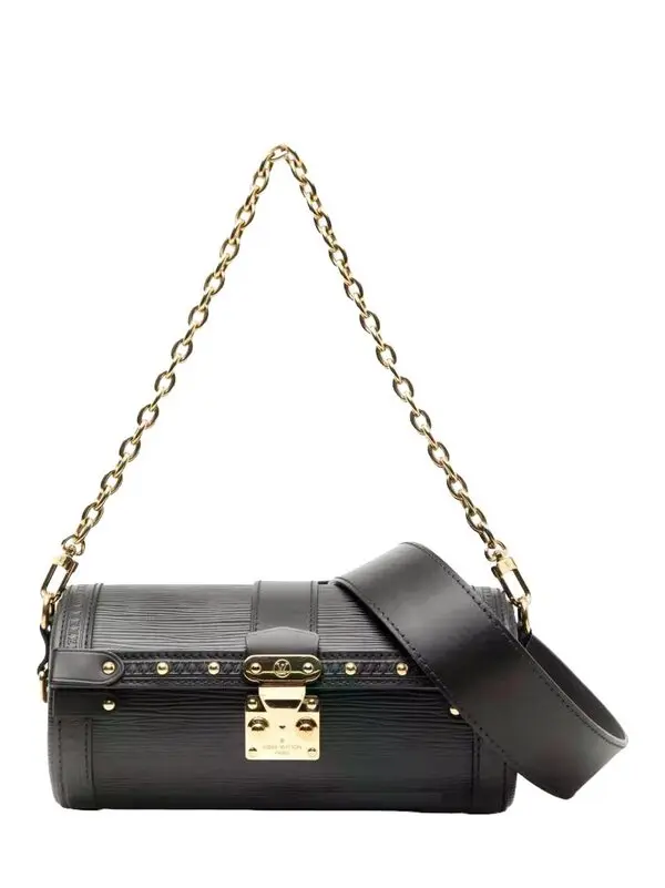 LOUIS VUITTON Epi Papillon Trunk Satchel - Black