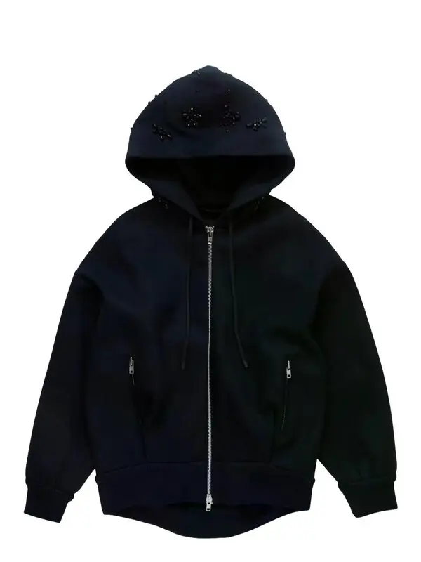 Simone Rocha Hooded Zip-up Bomber Jacket - Blue