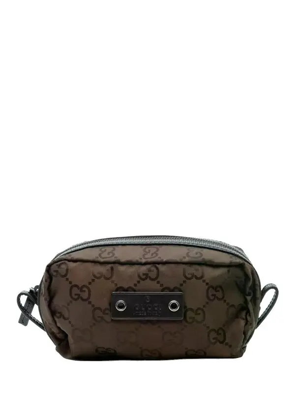 Gucci Gg Nylon Pouch - Brown
