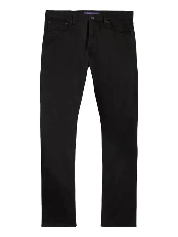 Ralph Lauren Purple Label Five-pocket Slim Trousers - Black
