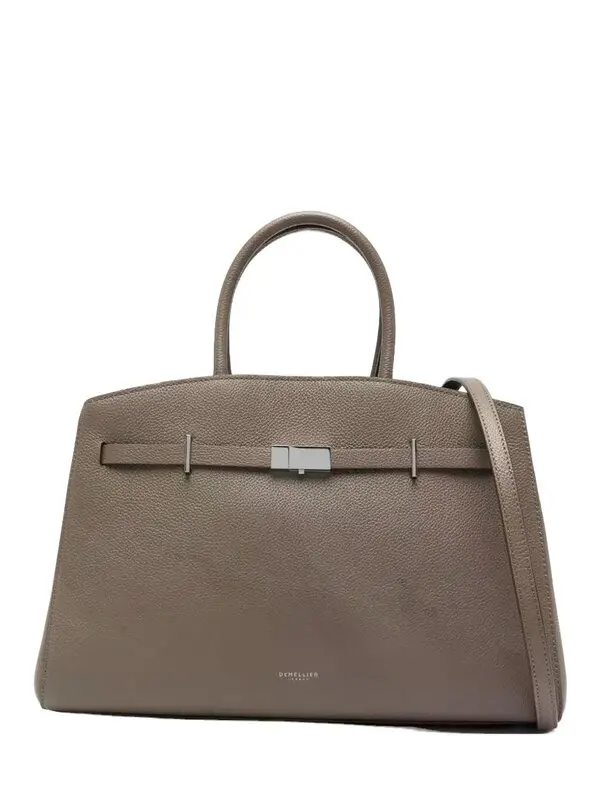 DEMELLIER Medium Hudson Grained Tote Bag - Neutrals