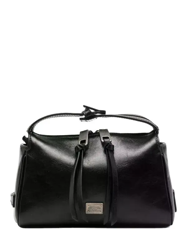Dolce & Gabbana Mini Vittoria Calfskin Handbag - Black