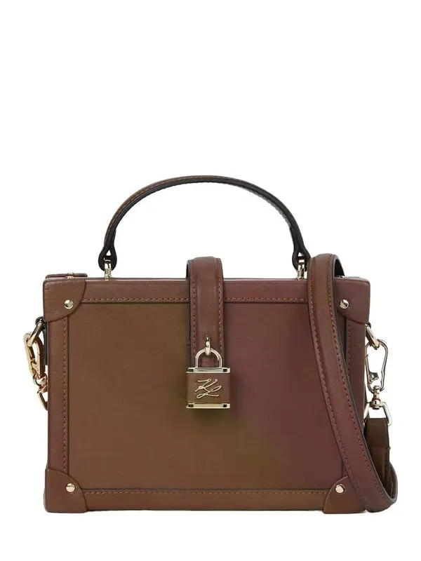 Karl Lagerfeld Padlock-detail Trunk Bag - Brown