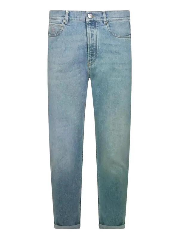 Brunello Cucinelli Logo-patch Jeans - Blue
