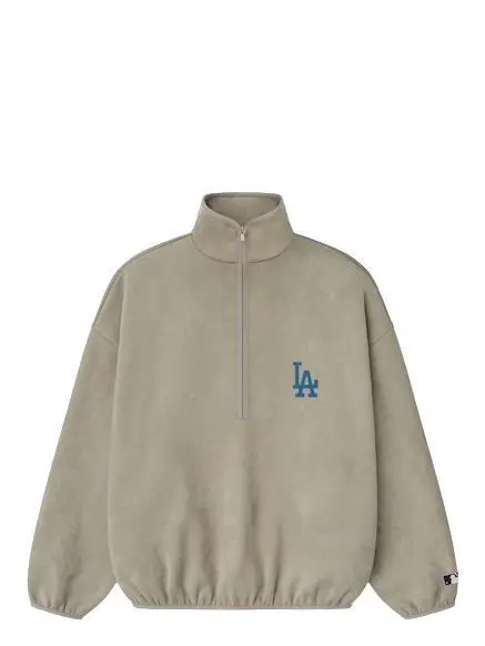 Fear Of God Essentials Dodgers Suede Fleece Half Zip Top - Seal