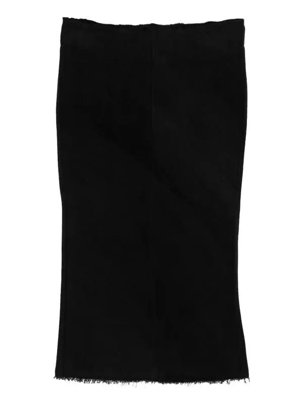 TOTEME Fringed Jersey Midi Skirt - Black
