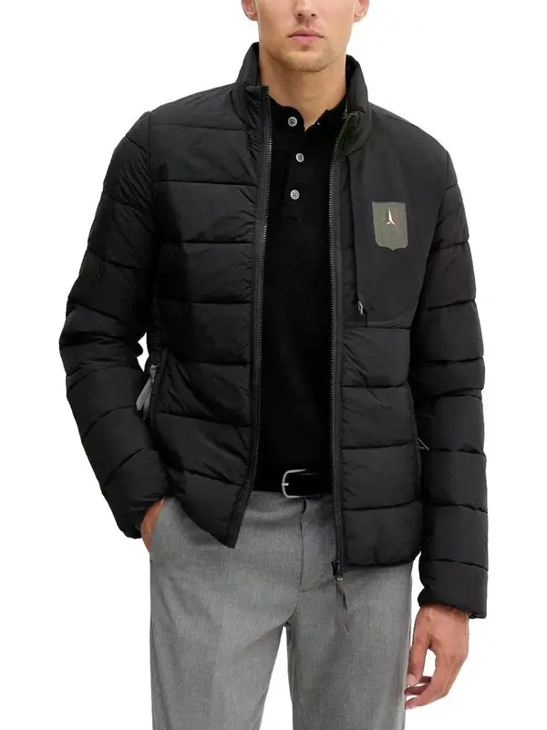 AERONAUTICA MILITARE Padded Jacket With Logo Patch - Black