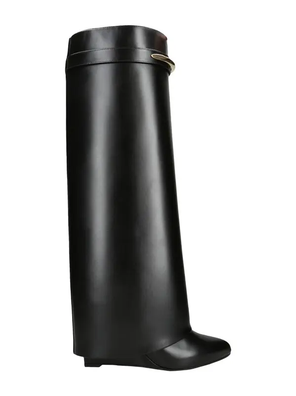 Givenchy Leather Shark Knee-high Boots - Black