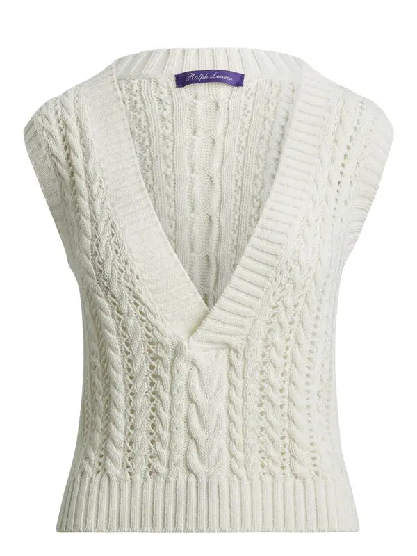 Ralph Lauren Cable-knit Sweater Vest - White
