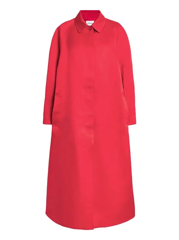 FFORME Duchesse Satin Koharu Car Coat - Red