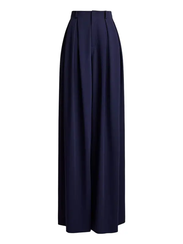 Ralph Lauren Wool Greer Wide-leg Trousers - Navy