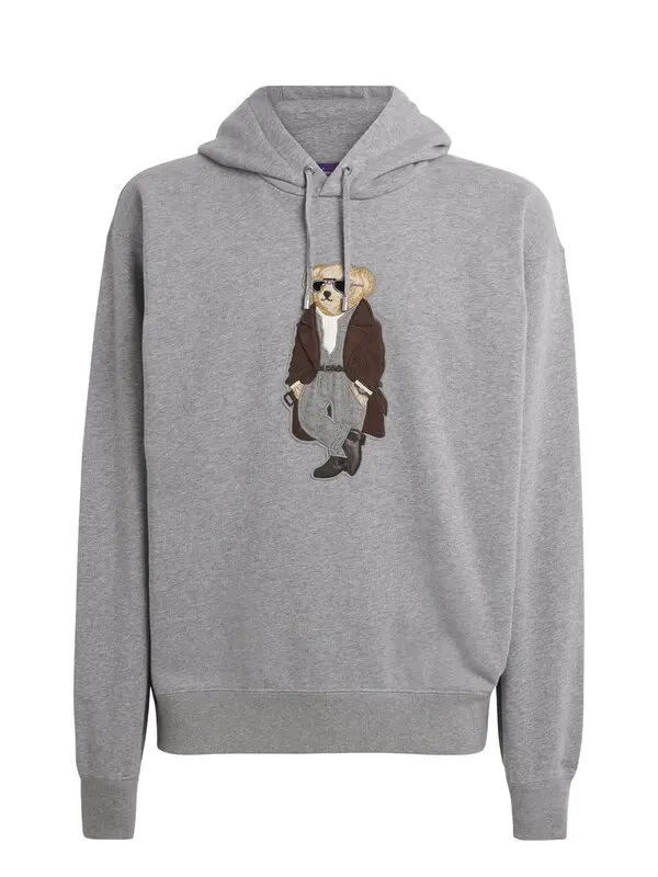 Ralph Lauren Purple Label Cotton-cashmere Polo Bear Hoodie - Grey