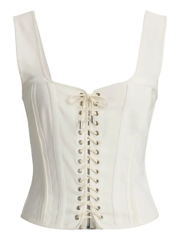 Ralph Lauren Cotton-blend Kat Corset Top - White