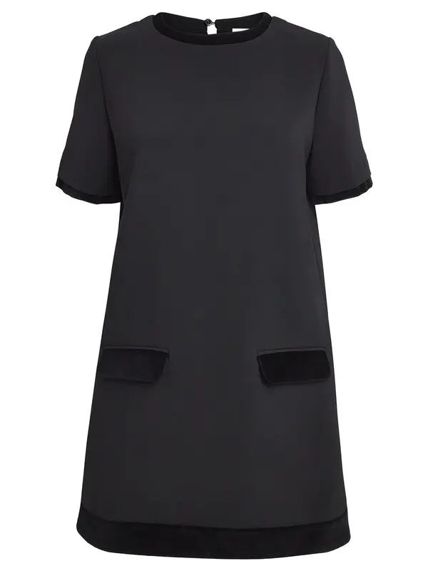 Claudie Pierlot Velvet-trim Mini Dress - Black