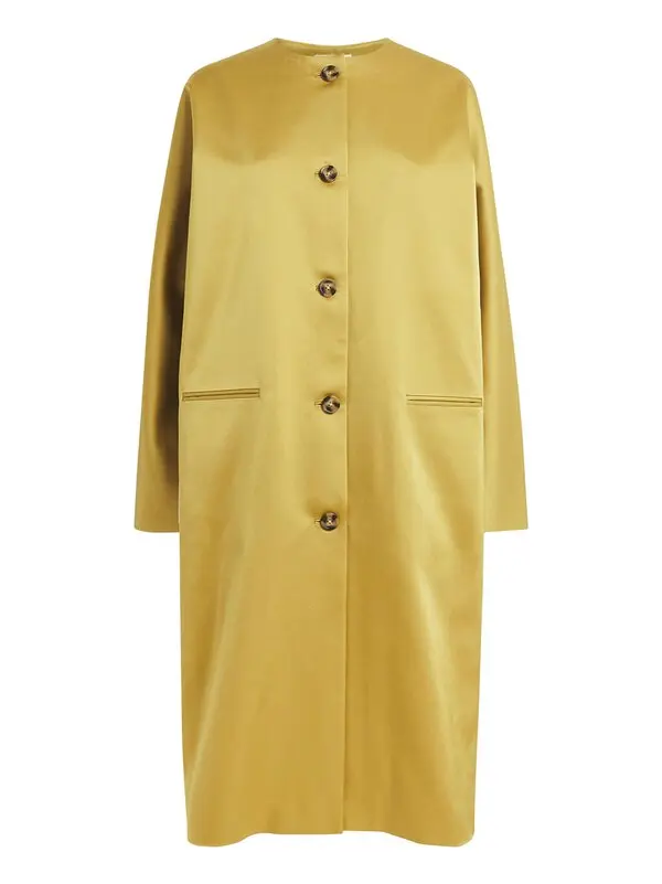 Staud Satin Opera Coat - Yellow