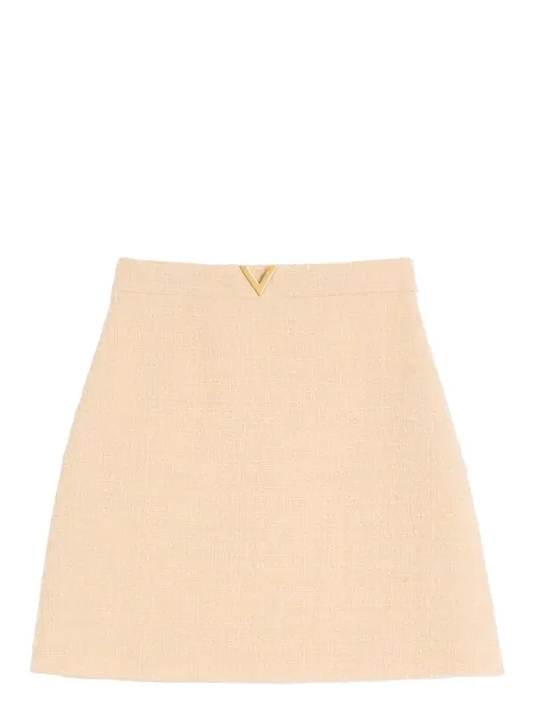 Valentino Garavani Virgin Wool-blend Tweed Mini Skirt - Nude