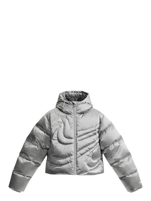 Nike Sportswear Swoosh Series Thermafit Oversized Puffer Jacket - Metallic Silver/light Smoke Grey