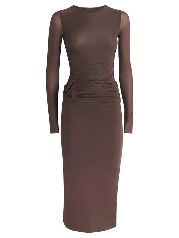 MAYGEL CORONEL Anna Midi Dress - Brown