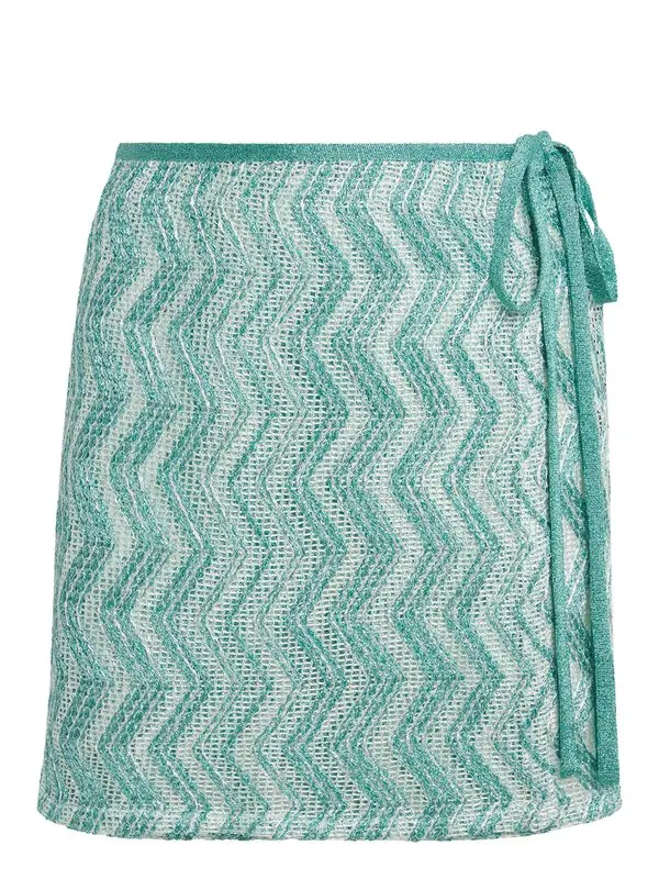 Missoni Embellished Mini Wrap Skirt - Blue