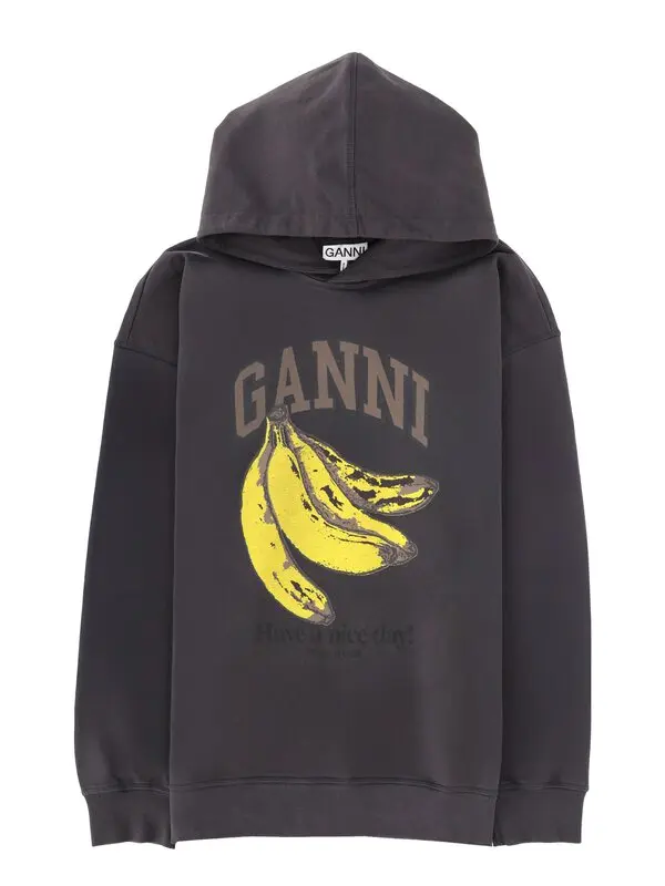 GANNI Hooded Sweatshirt - Charcoal