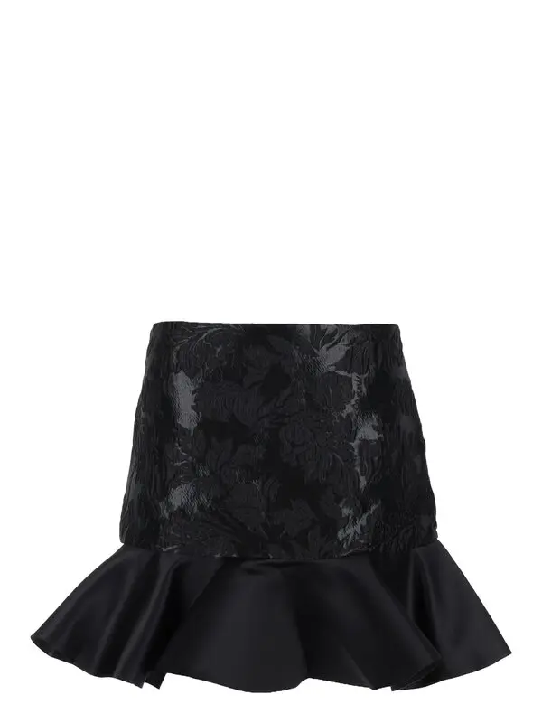 GANNI Satin Miniskirt - Black