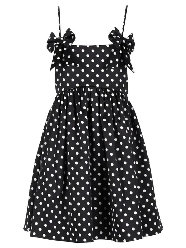 GANNI Polka Dot Mini Dress - Black