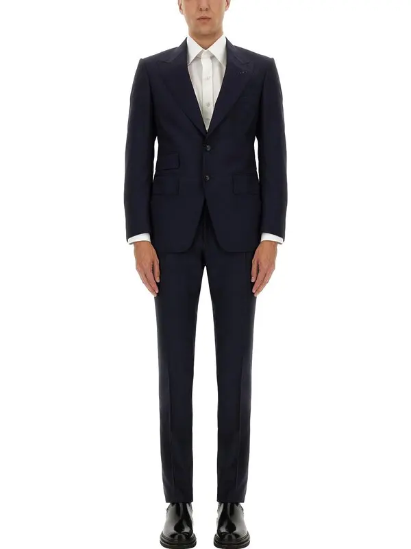 TOM FORD Grand Overcheck Shelton" Suit - Blue
