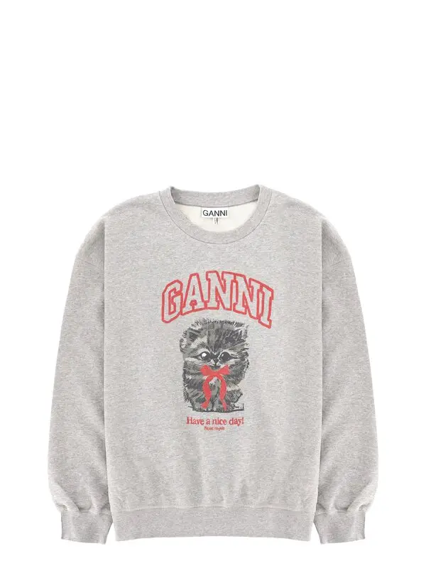 GANNI Printed Sweatshirt - Grey