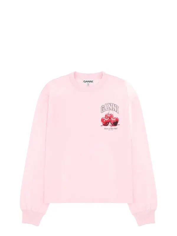 GANNI Logo Sweatshirt - Pink