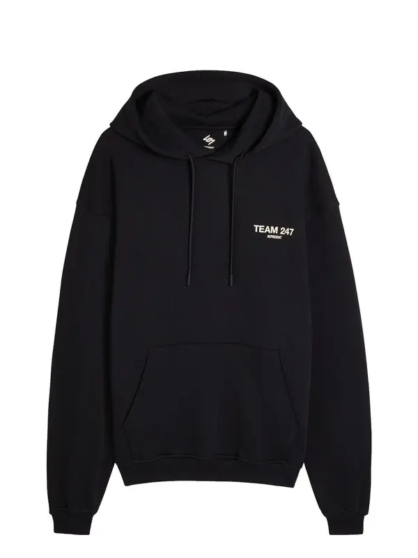REPRESENT Team 247 Hooded Cotton Sweatshirt - Black
