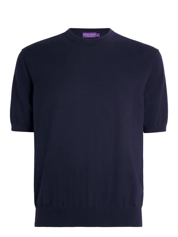 Ralph Lauren Purple Label Cashmere Short-sleeve Sweater - Navy