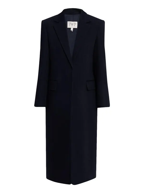 TWP Mattie Single-breasted Wool Twill Coat - Midnight