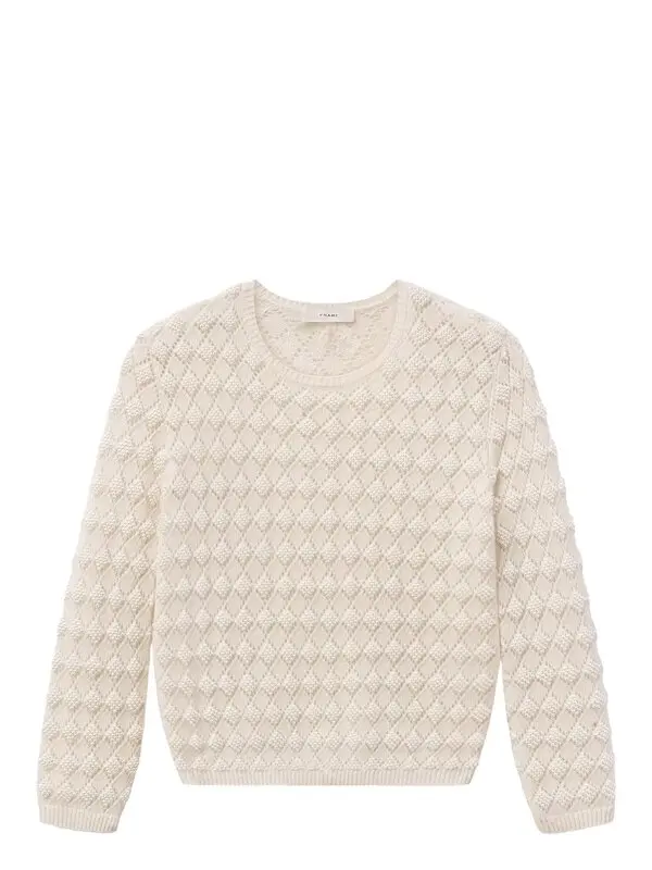 FRAME Pearl Embellished Cashmere Sweater - Cream