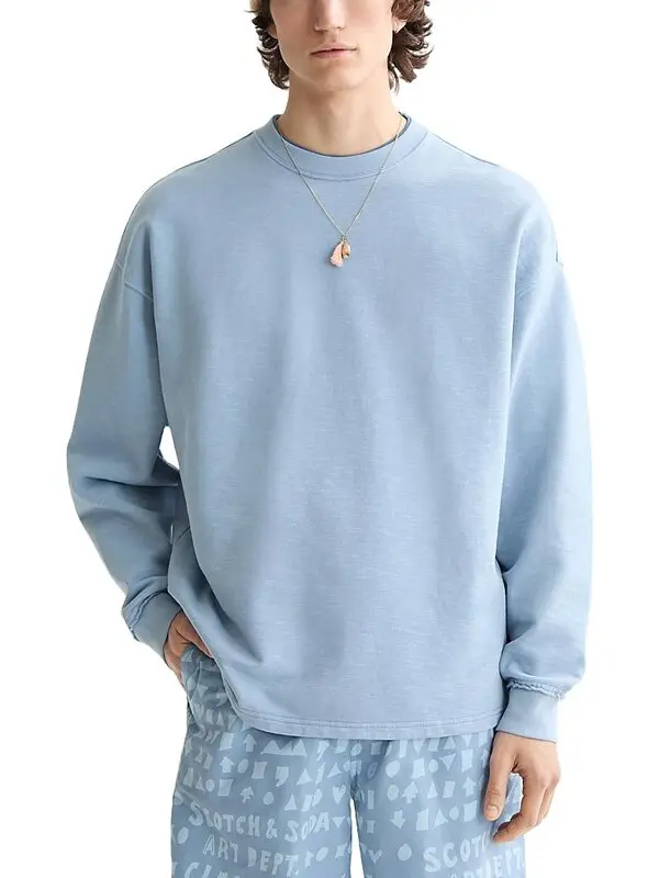 Scotch & Soda 3 Crosses Garment-dyed Sweatshirt - Faded Denim