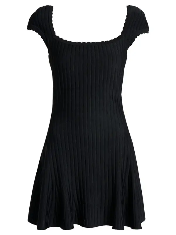 Givenchy Cap-sleeve Pleated Mini Dress - Black