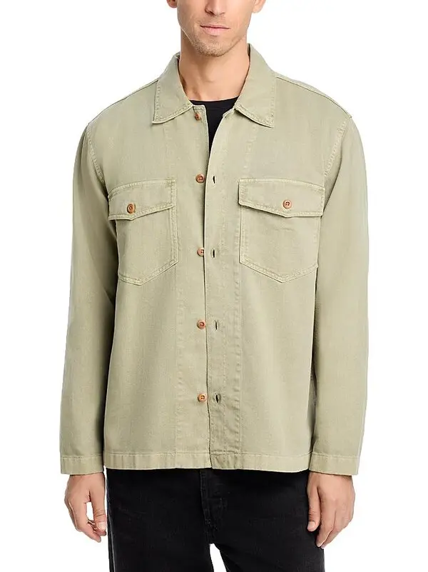 Madewell Twill Button Front Shirt Jacket - Earthen Sage