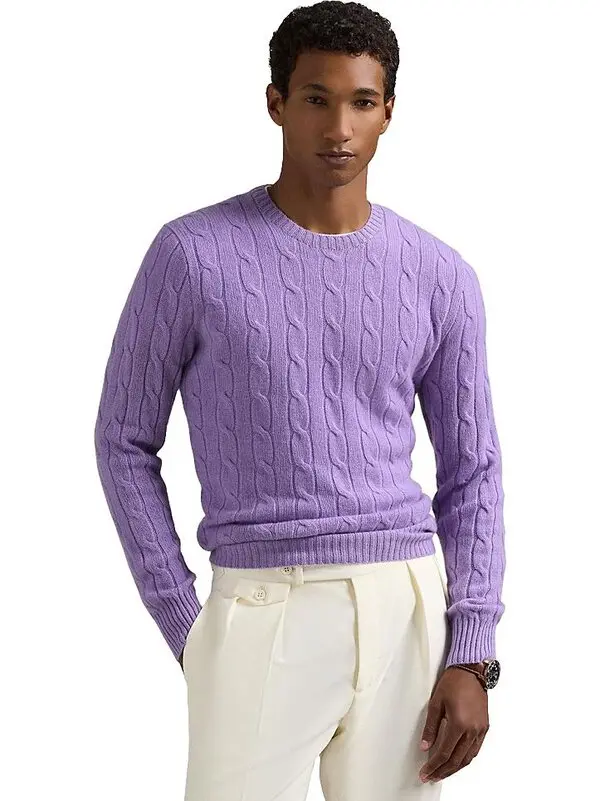 Polo Ralph Lauren Cashmere Cable-knit Crewneck Sweater - Lavender