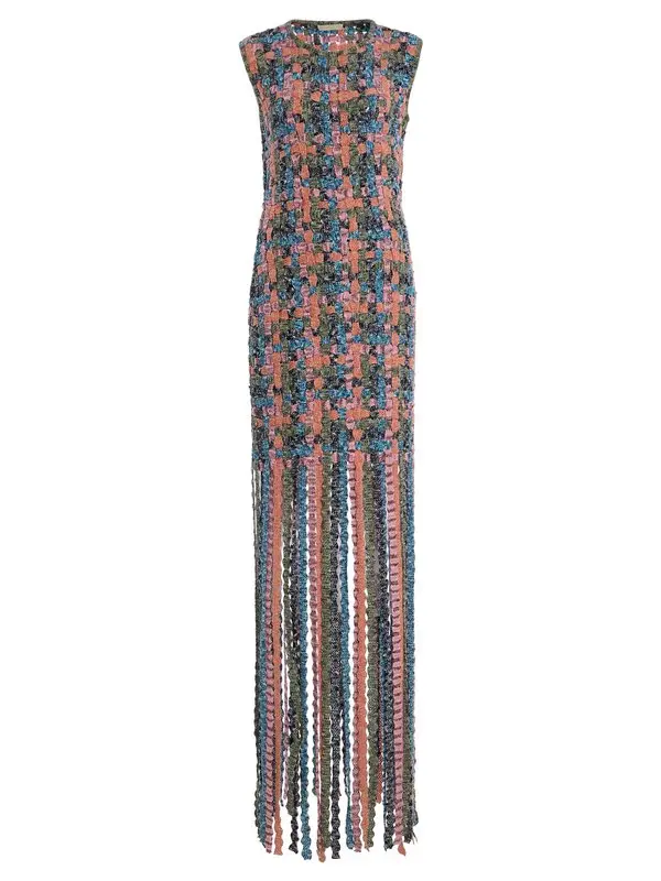 Ulla Johnson Alexis Fringed Macramé Cotton Knit Maxi Dress - Multi