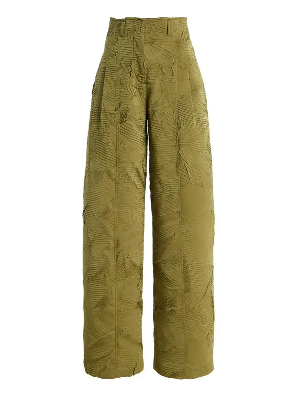 Ulla Johnson Carine Satin Wide Leg Pants - Green