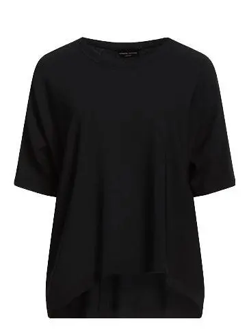 ROBERTO COLLINA Knitted Short Sleeve Top - Black