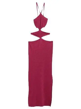 CIRCUS HOTEL Knitted Cutout Maxi Dress - Red