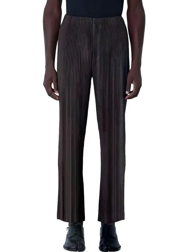 Issey Miyake Pleated Straight-leg Trousers - Brown