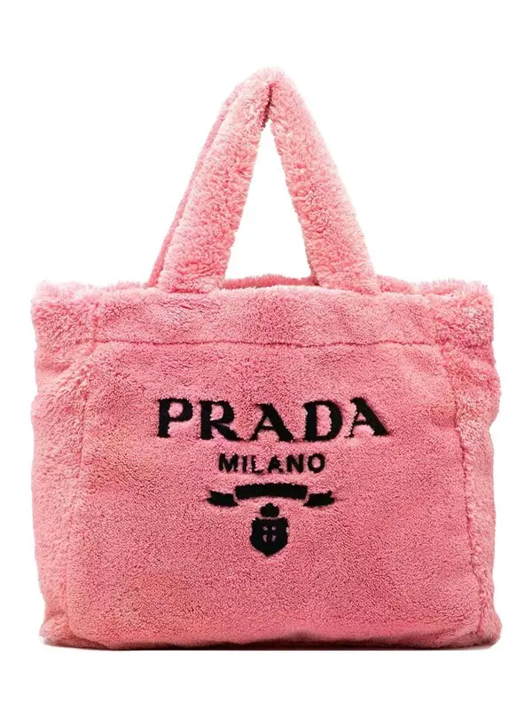 Prada 2013-2025 Terry Cloth Tote Bag - Pink