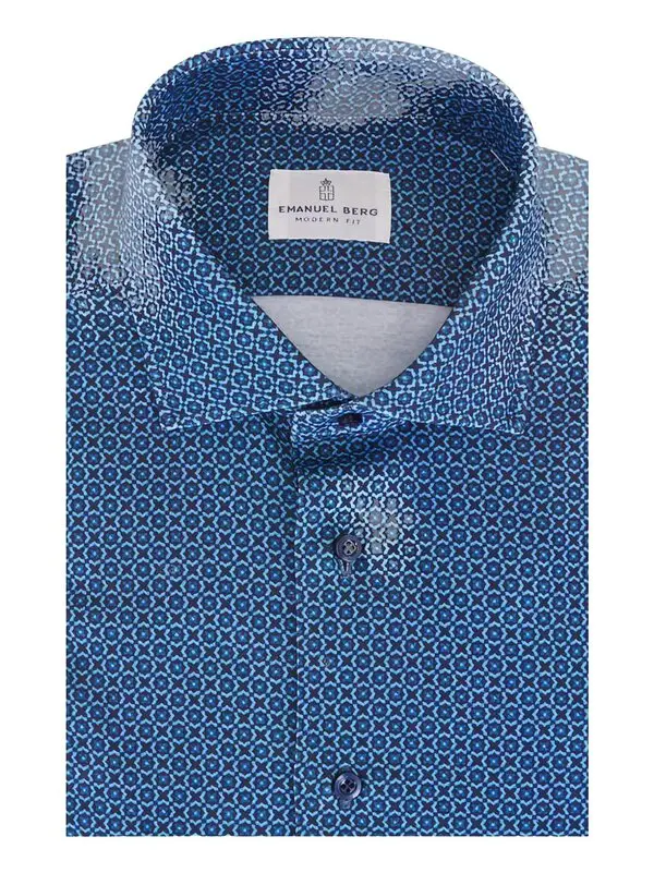 EMANUEL BERG Patterned Shirt - Blue
