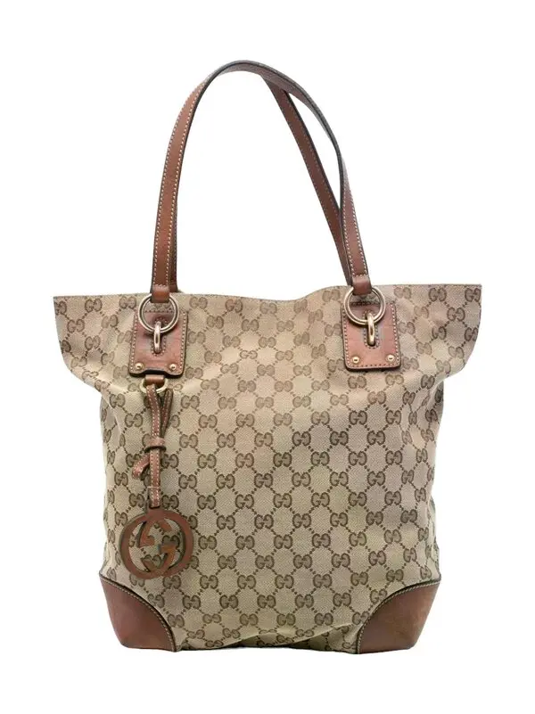 Gucci Gg Charm Tote Bag - Brown
