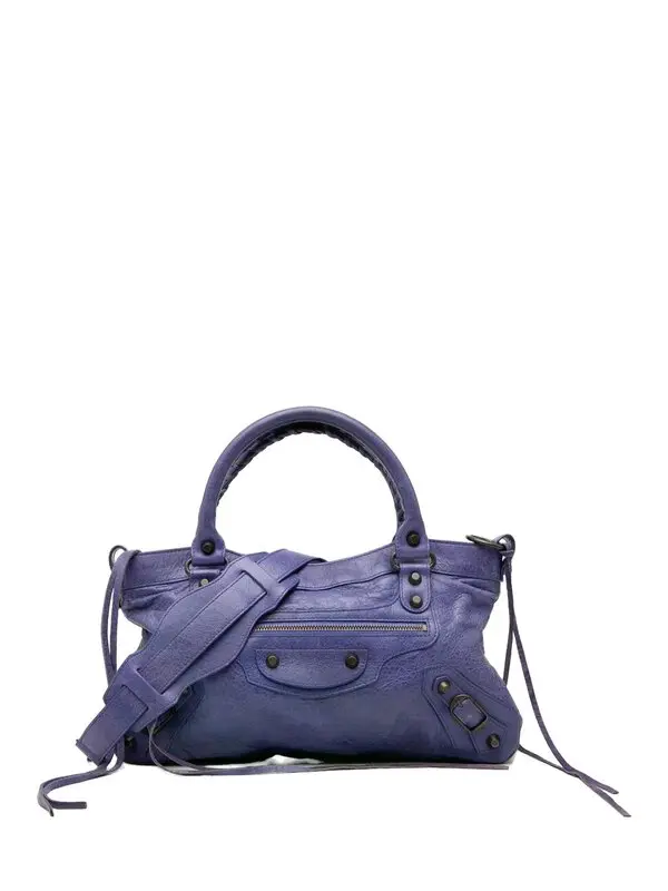 Balenciaga 2011 Lambskin Motocross Classic First Satchel - Purple