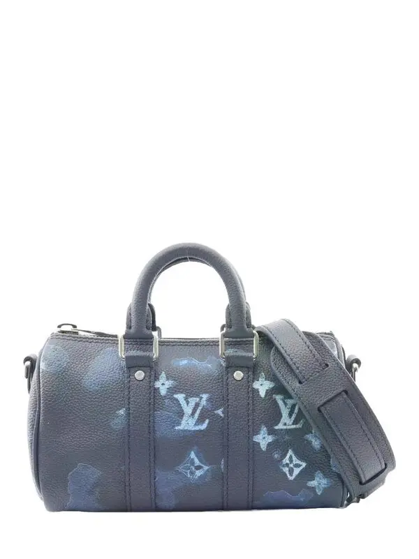 LOUIS VUITTON 2021-2025 Taurillon Ink Watercolor Keepall Bandouliere Xs Satchel - Blue