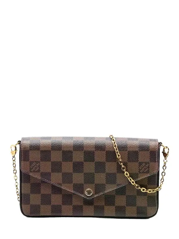 LOUIS VUITTON 2016 Damier Ebene Pochette Felicie - Brown