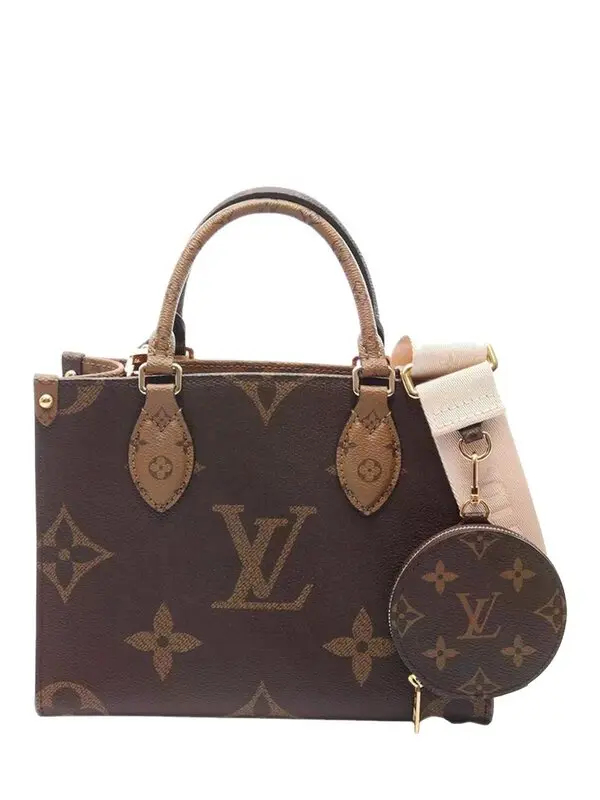 LOUIS VUITTON 2021-2025 Monogram Reverse Giant Onthego Pm Satchel - Brown