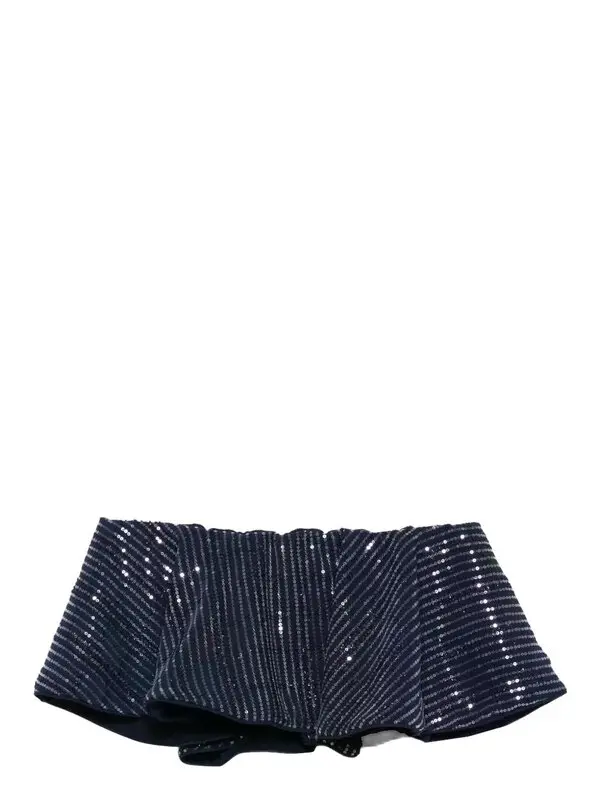 ADRIANA DEGREAS Sequin-embellished Cropped Top - Blue